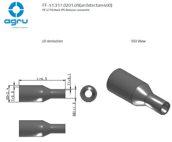 2" IPS x 1" IPS HDPE BUTT REDUCER DR9 – Poly Pipe Solutions