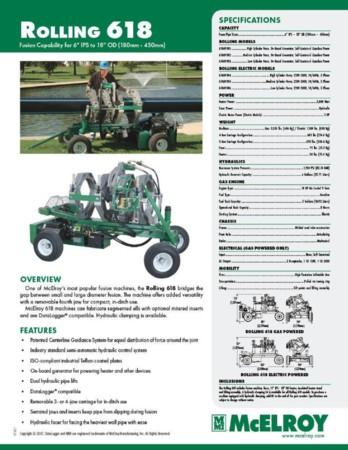 McElroy Rolling 618 Fusion Machine Package – Poly Pipe Solutions