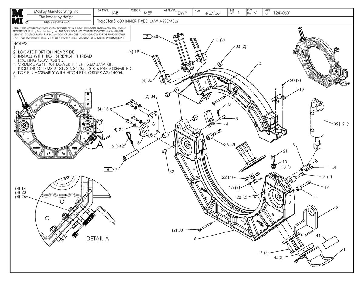 McElroy Part t2400601 - T630 Inner Fixed Jaw Assembly – Poly Pipe Solutions