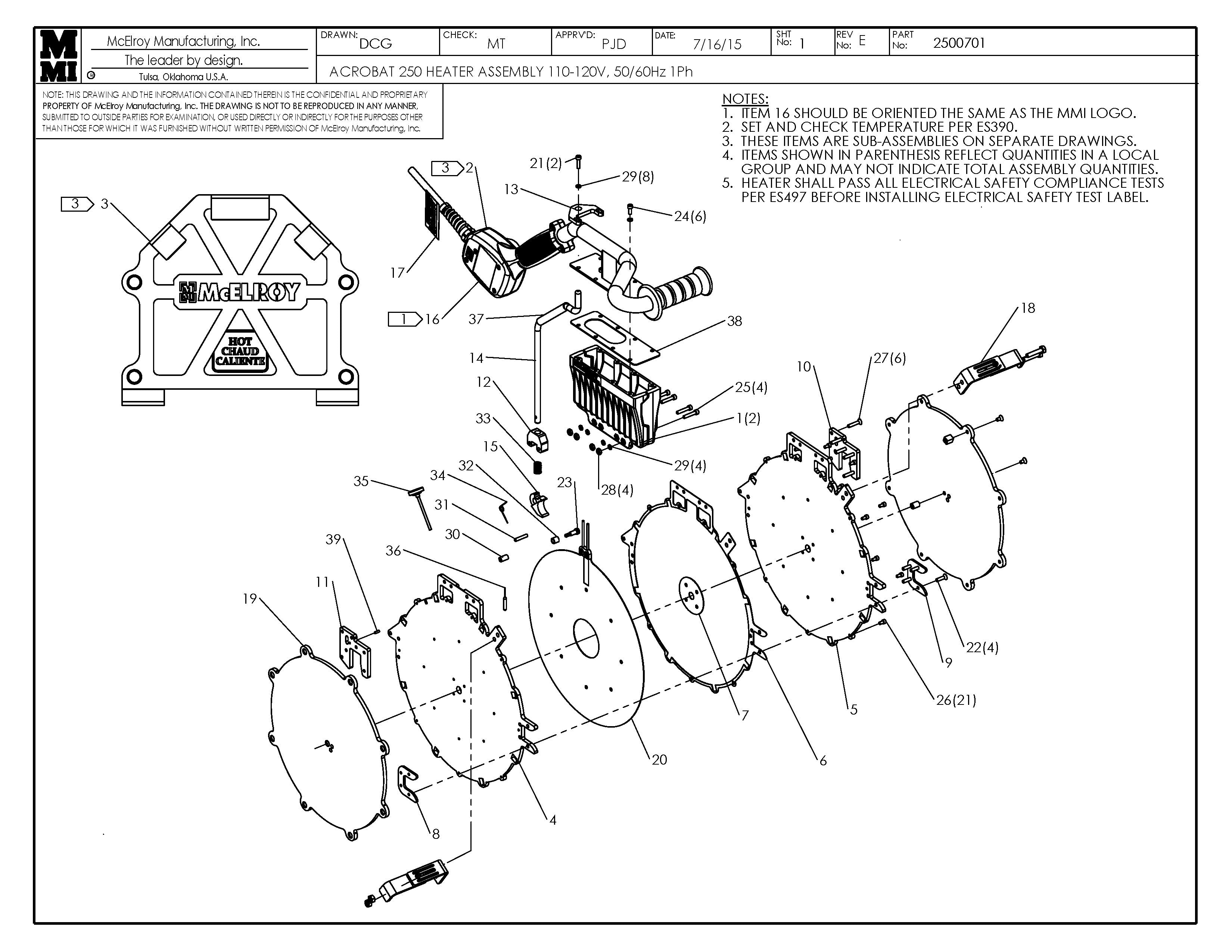 McElroy Part 2500701 - Acrobat 250mm 120V Heater Assembly – Poly Pipe ...