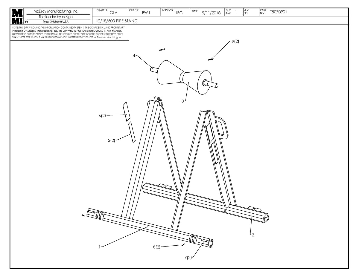 McElroy Part T5070901 - 12/18/500 Pipe Stand – Poly Pipe Solutions